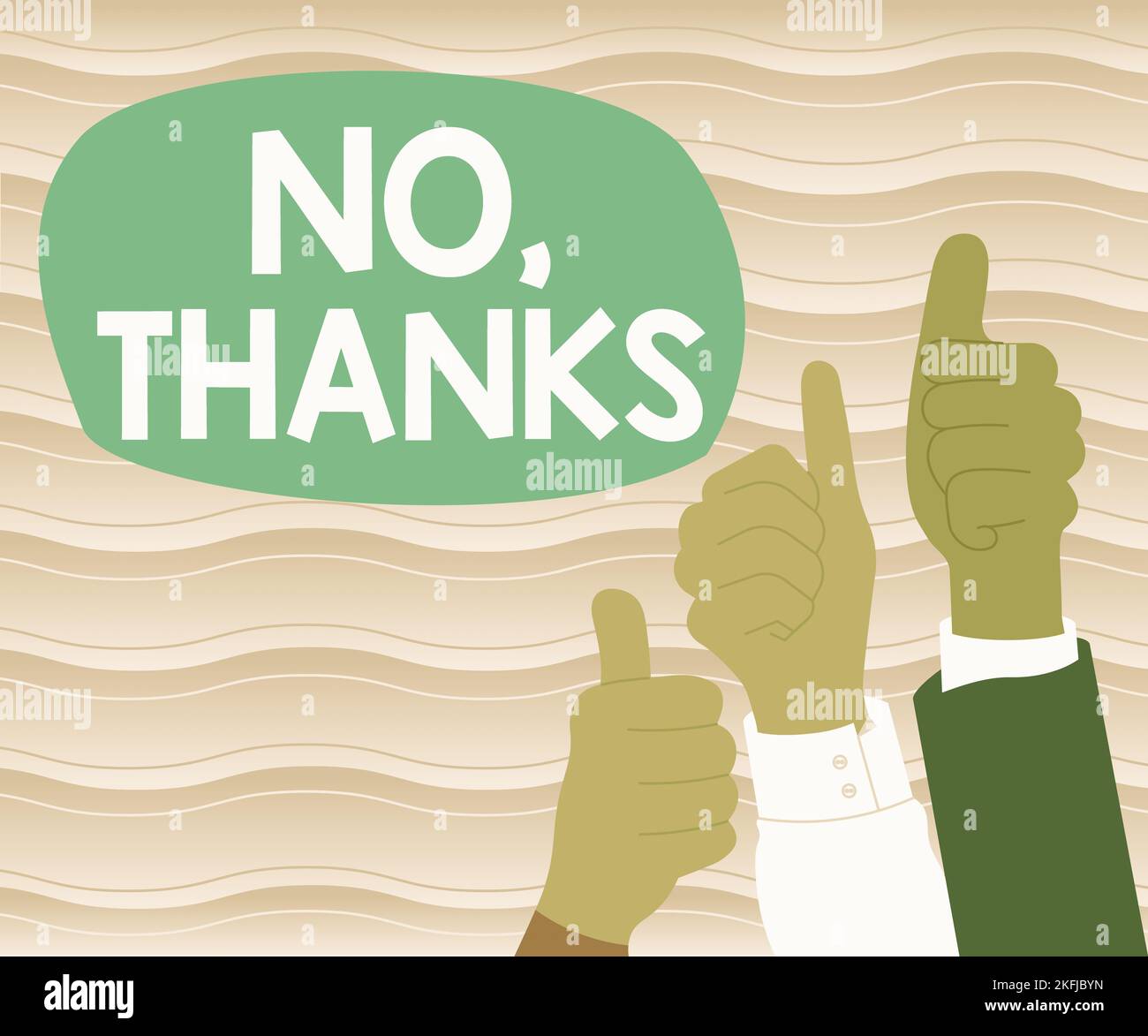 Hand writing sign No, Thanks. Business showcase Answering question ...