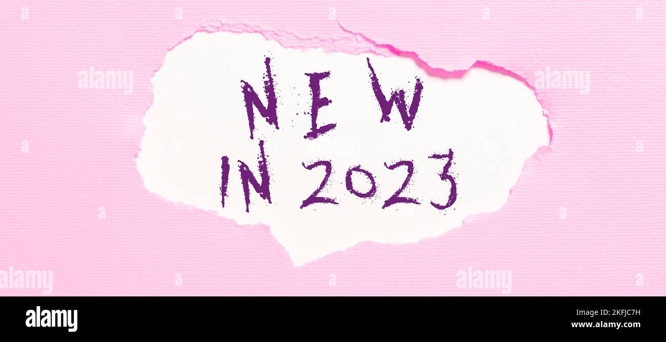 Text showing inspiration New In 2023. Business concept list of fresh ...