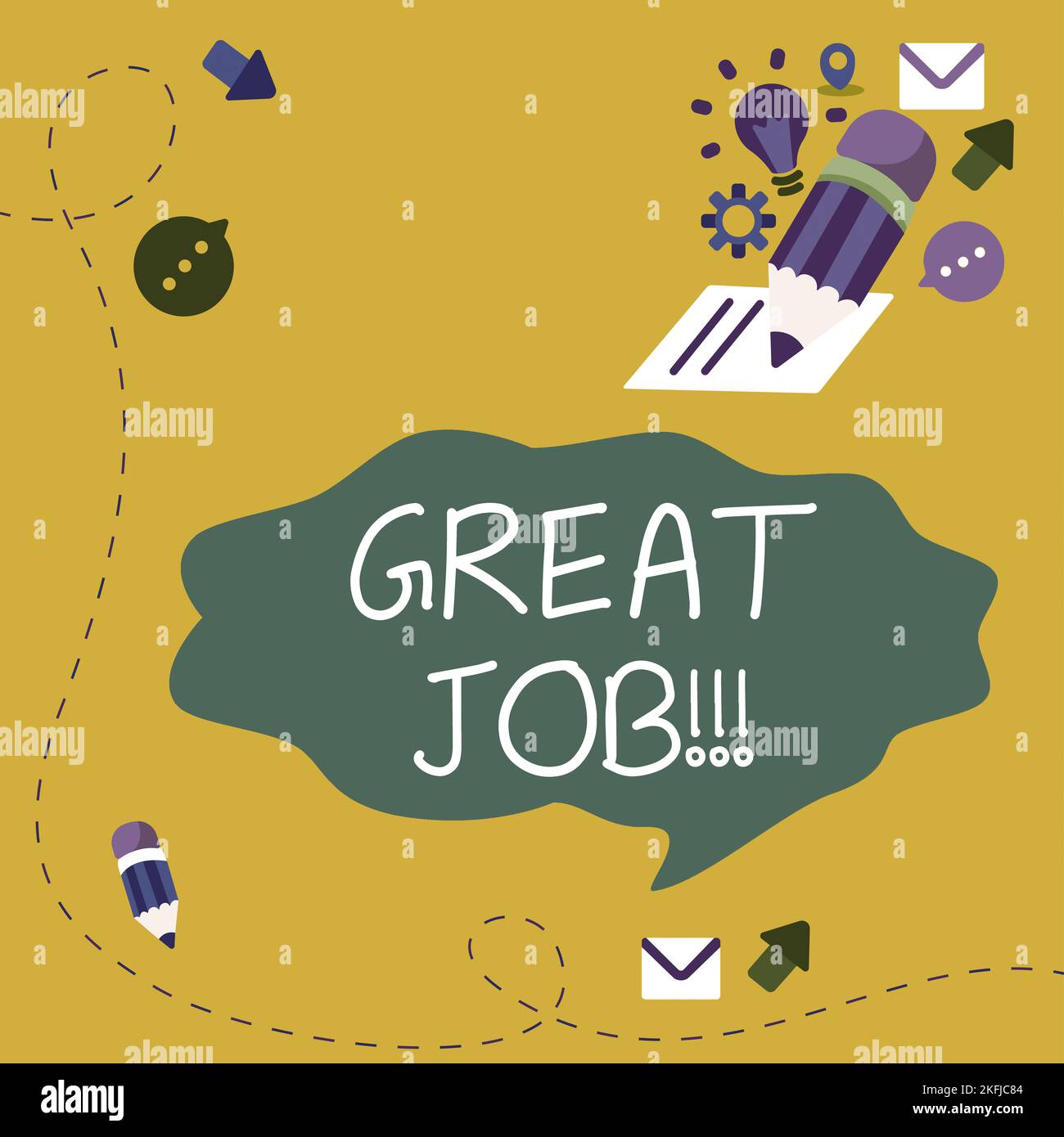 Conceptual caption Great Job. Business showcase used praising someone for something they have ...