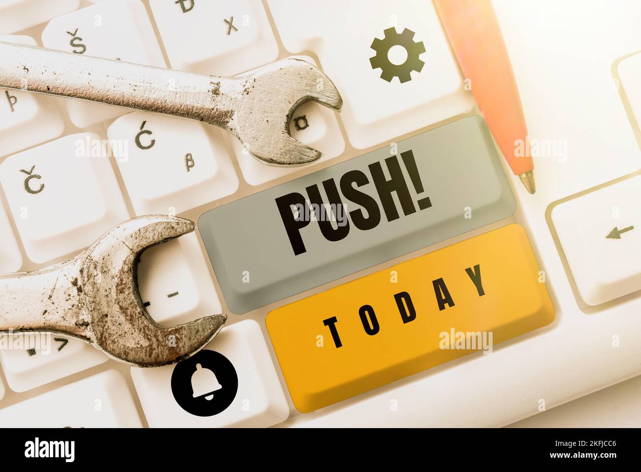 Text showing inspiration Push. Business approach move forward by using ...