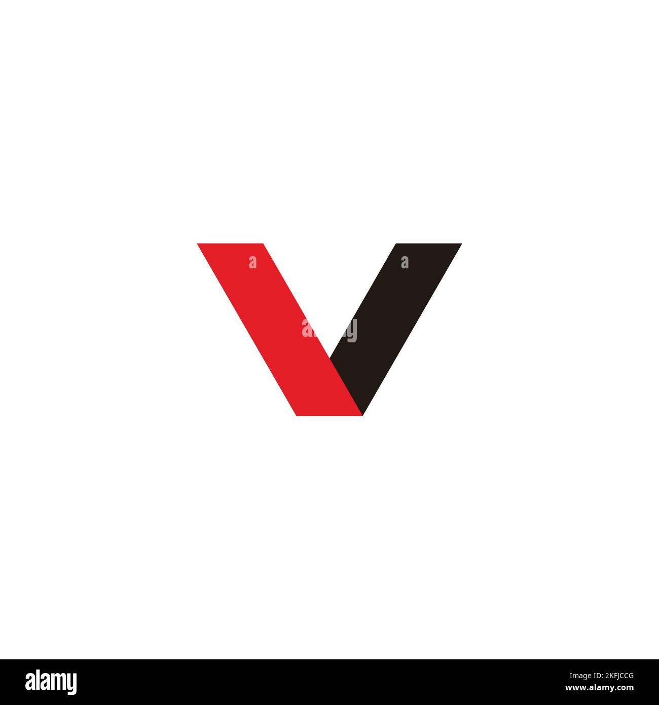 Letter V fold geometric symbol simple logo vector Stock Vector Image ...