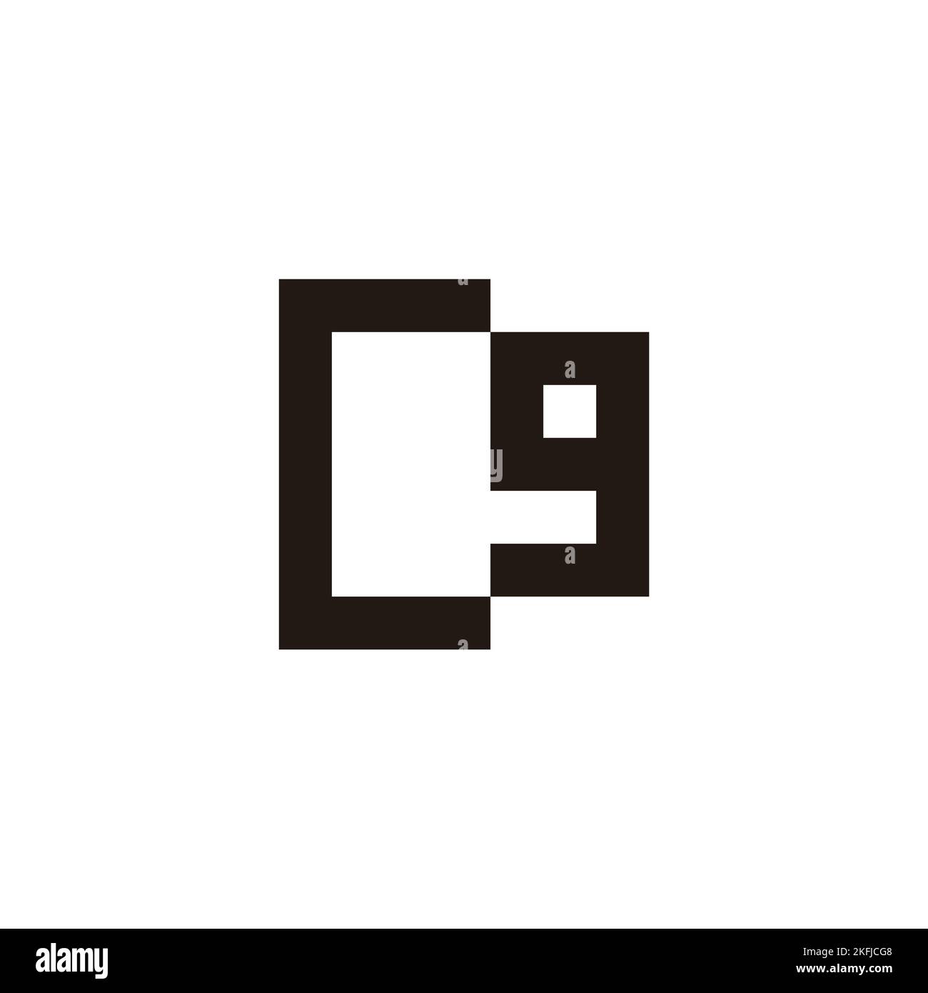 Letter C number 9 square geometric symbol simple logo vector Stock ...