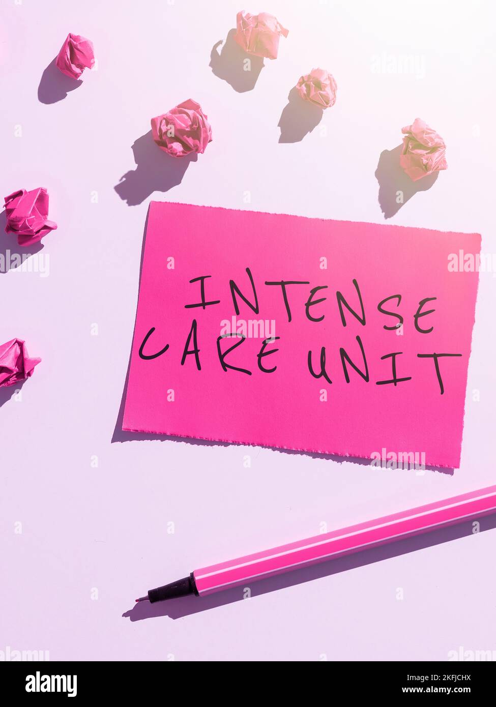 Writing displaying text Intense Care Unit. Word Written on a unit in a ...