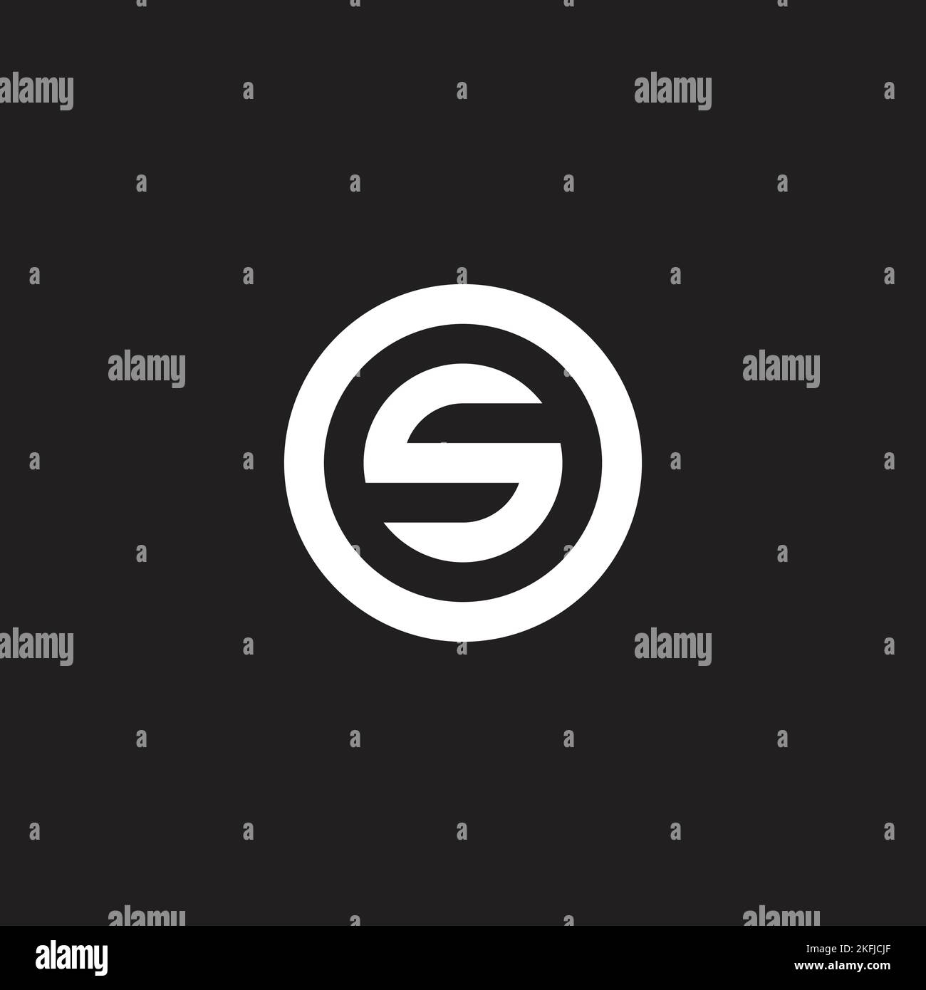 Letter S in O, circle geometric symbol simple logo vector Stock Vector ...