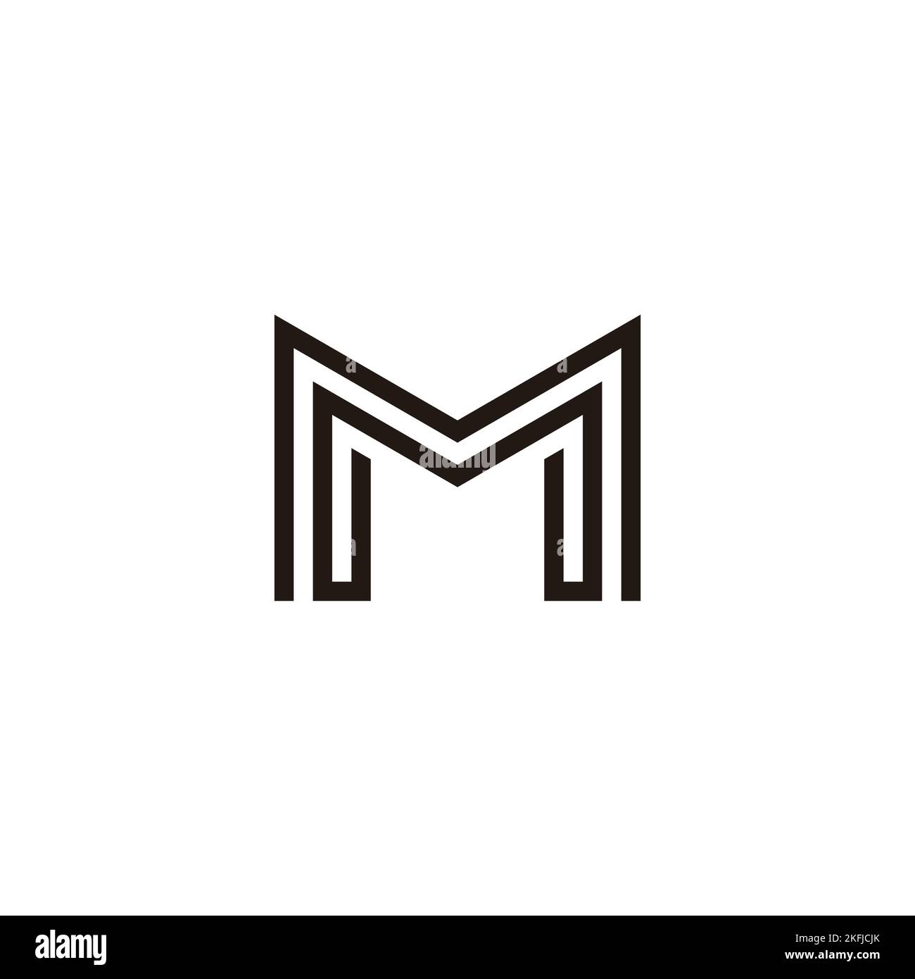 Letter M double geometric symbol simple logo vector Stock Vector Image ...