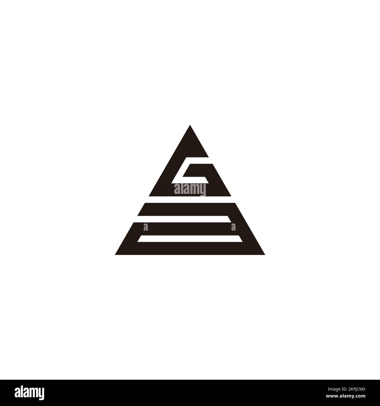 Letter G and a triangle geometric symbol simple logo vector Stock ...