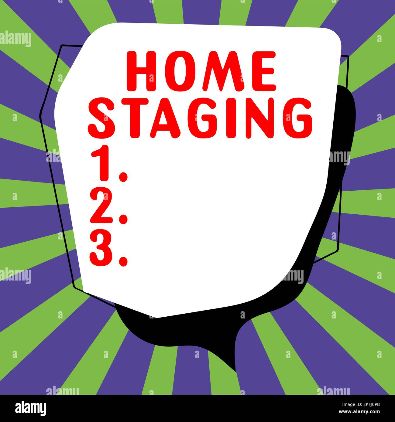 Sign displaying Home Staging. Word Written on preparation of a private ...