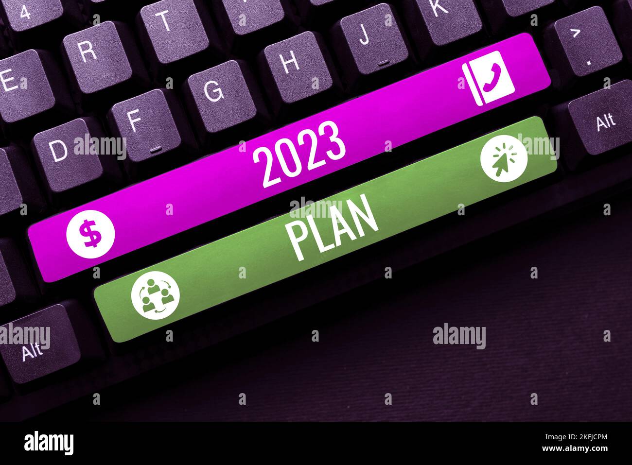 Text sign showing 2023 Plan. Business approach setting up your goals ...
