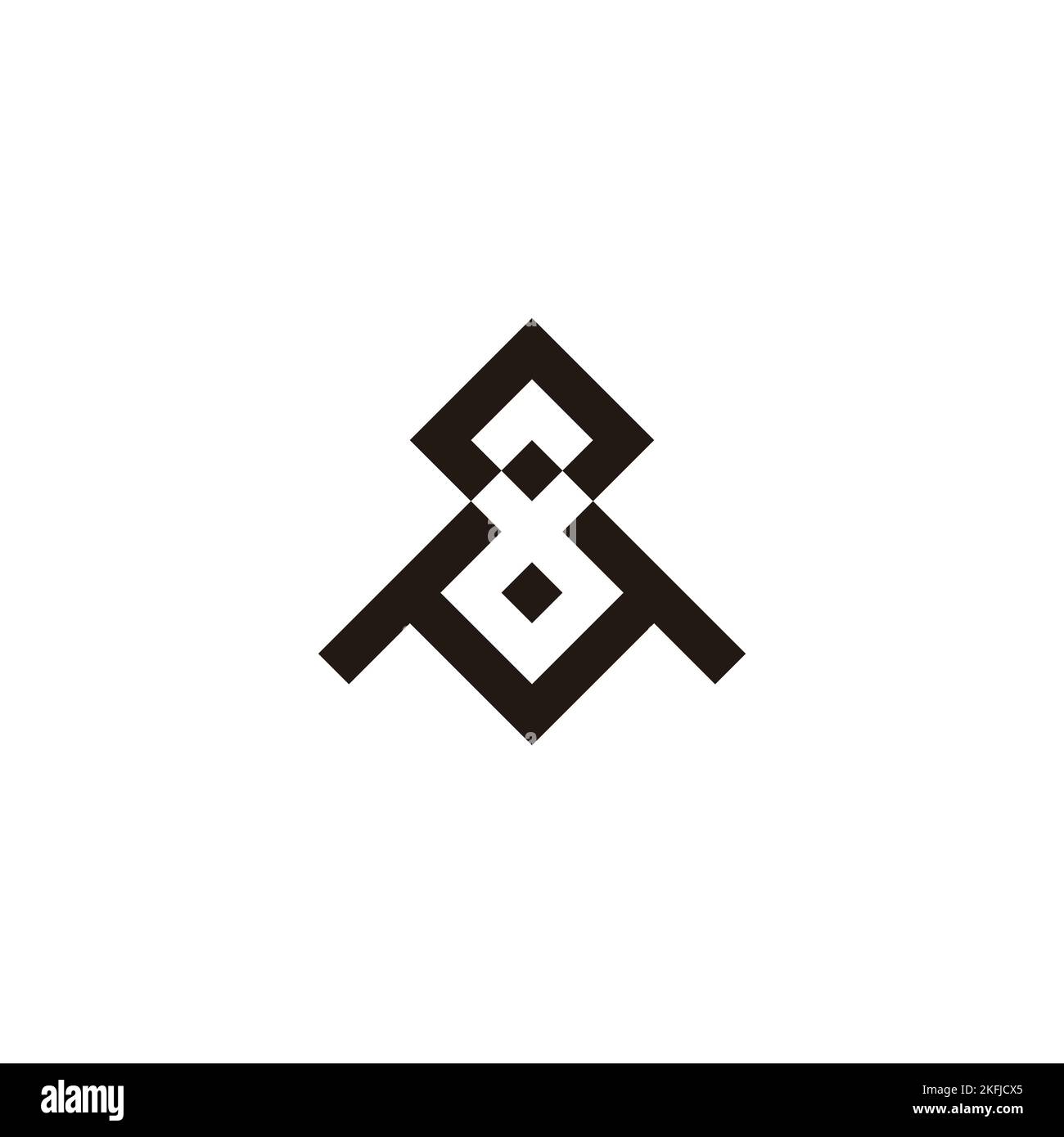 Letter M number 8, square geometric symbol simple logo vector Stock ...