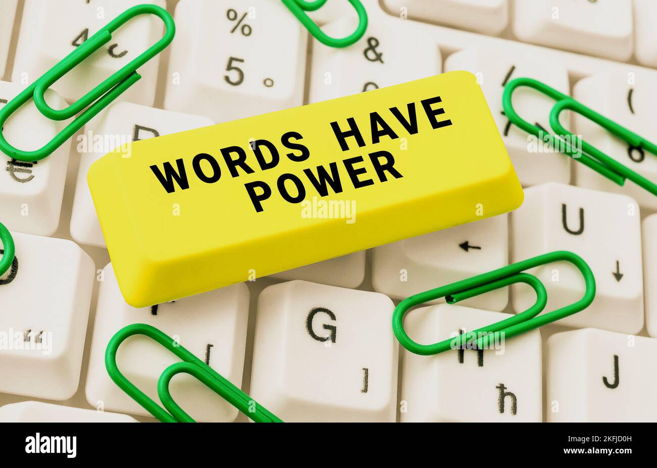 Text caption presenting Words Have Power. Business approach Energy ...