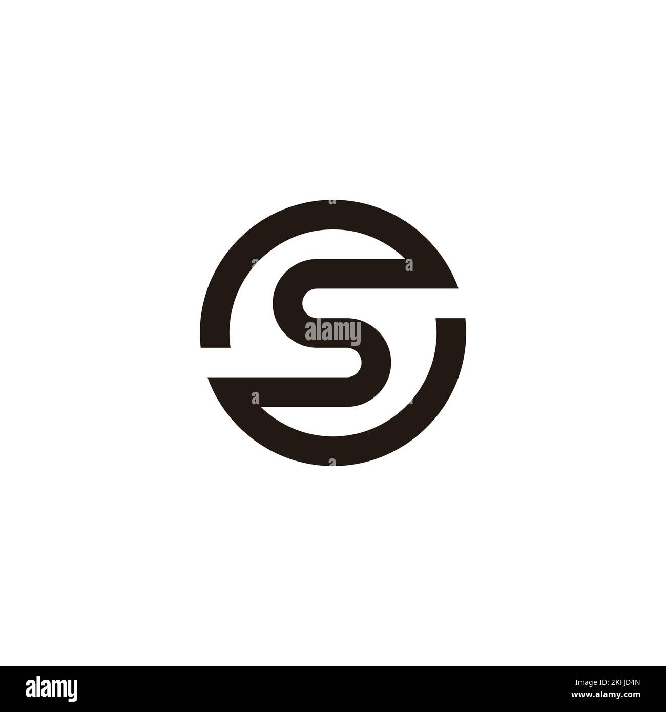 Letter S circle outline, rotation geometric symbol simple logo vector ...