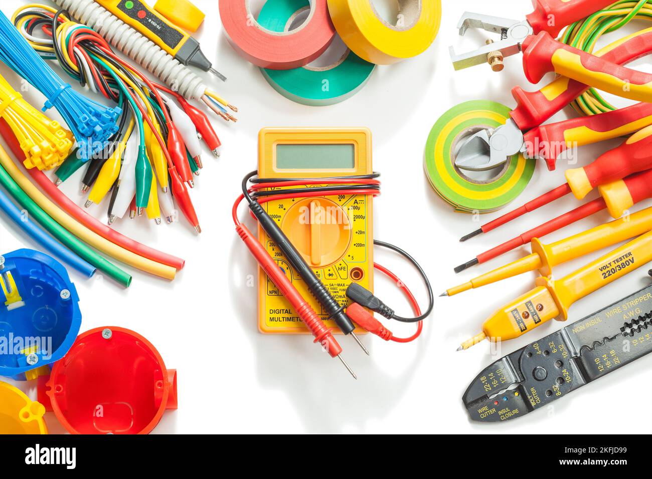 big set of electric tools isolated on white background Stock Photo - Alamy