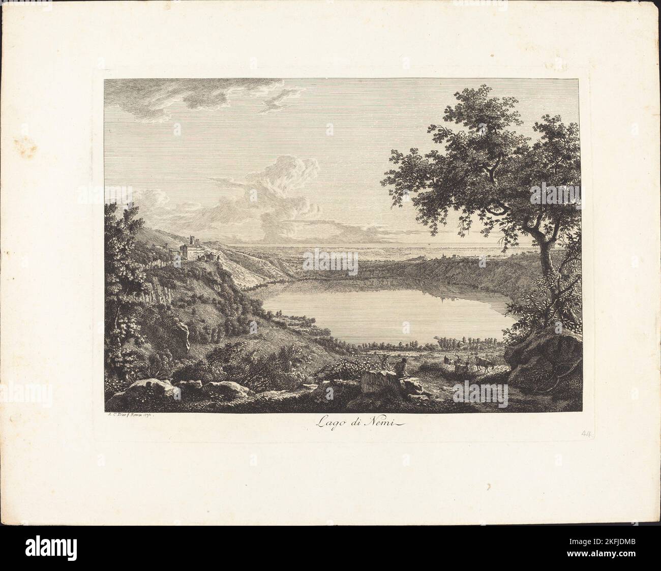 Lago di Nemi, 1792 Stock Photo - Alamy