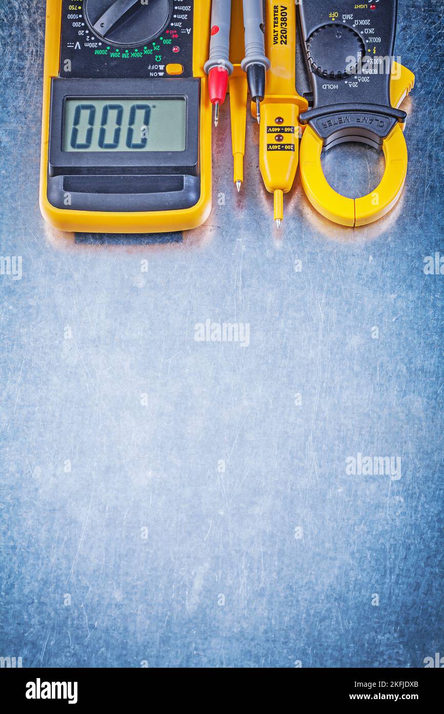 Collection of digital clamp meter electrical tester multimeter on ...