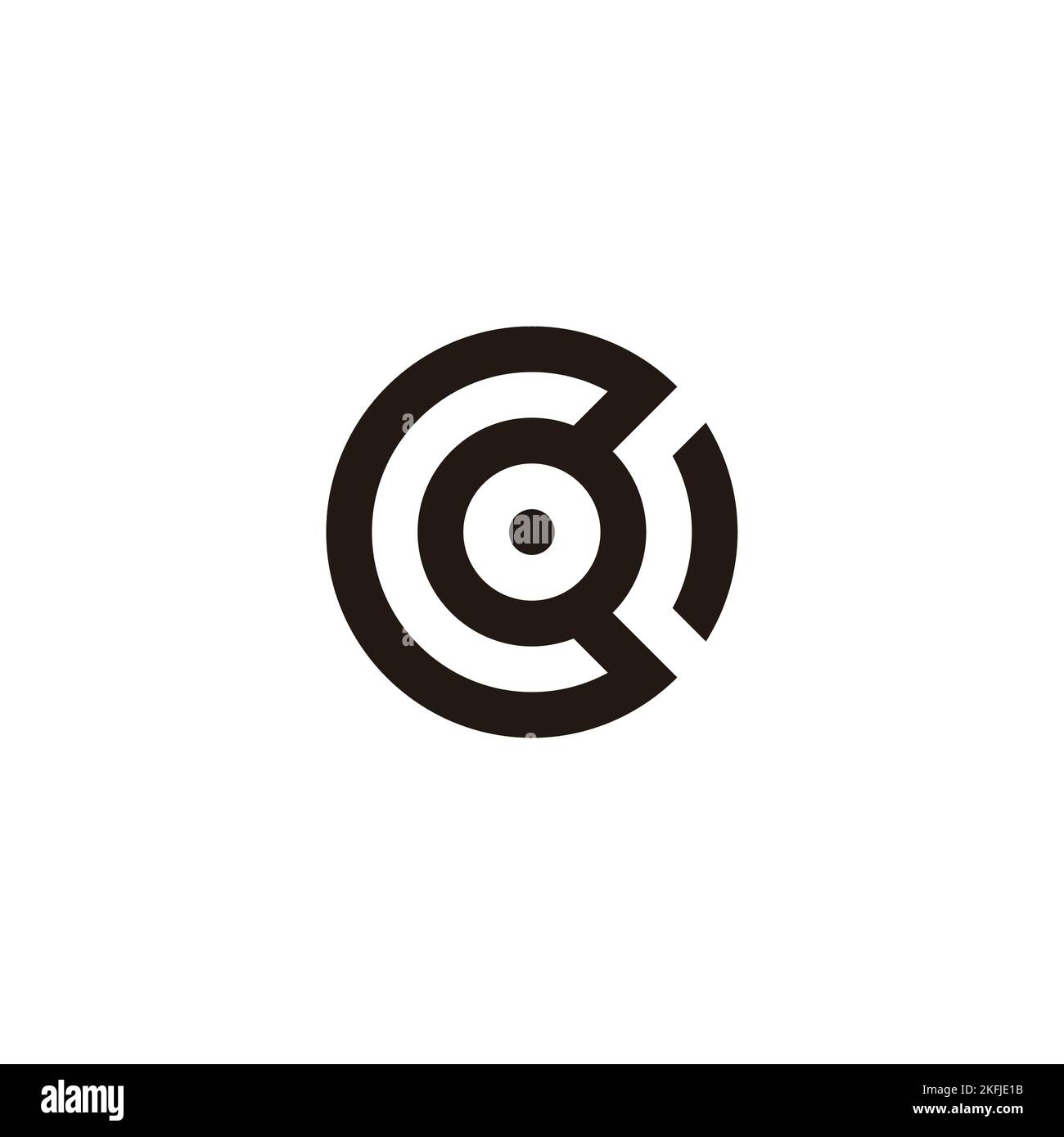 Letter C circle outline geometric symbol simple logo vector Stock ...