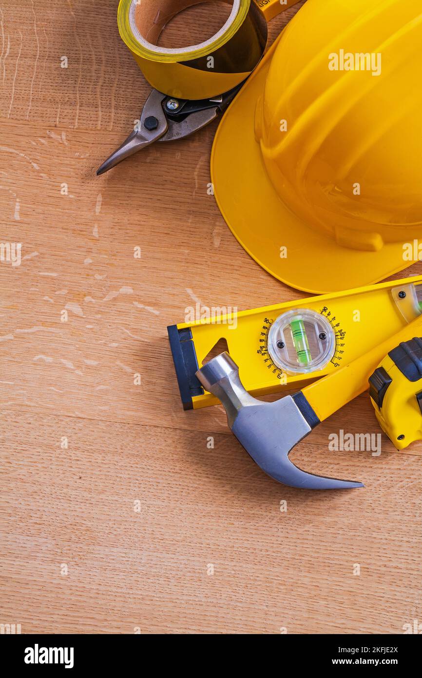 Composition of house improvement tools on wood board maintenance ...