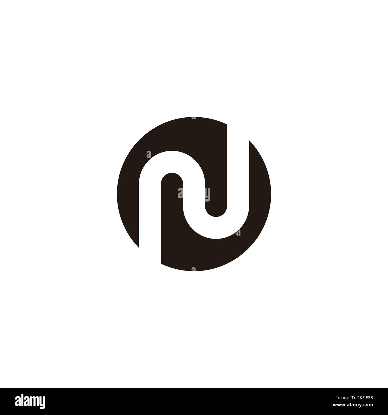 Letter N circle geometric symbol simple logo vector Stock Vector Image ...