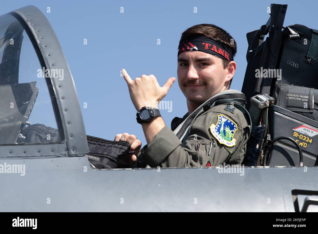 A U.S. Air Force F-15E Strike Eagle pilot assigned to the 494th Fighter ...