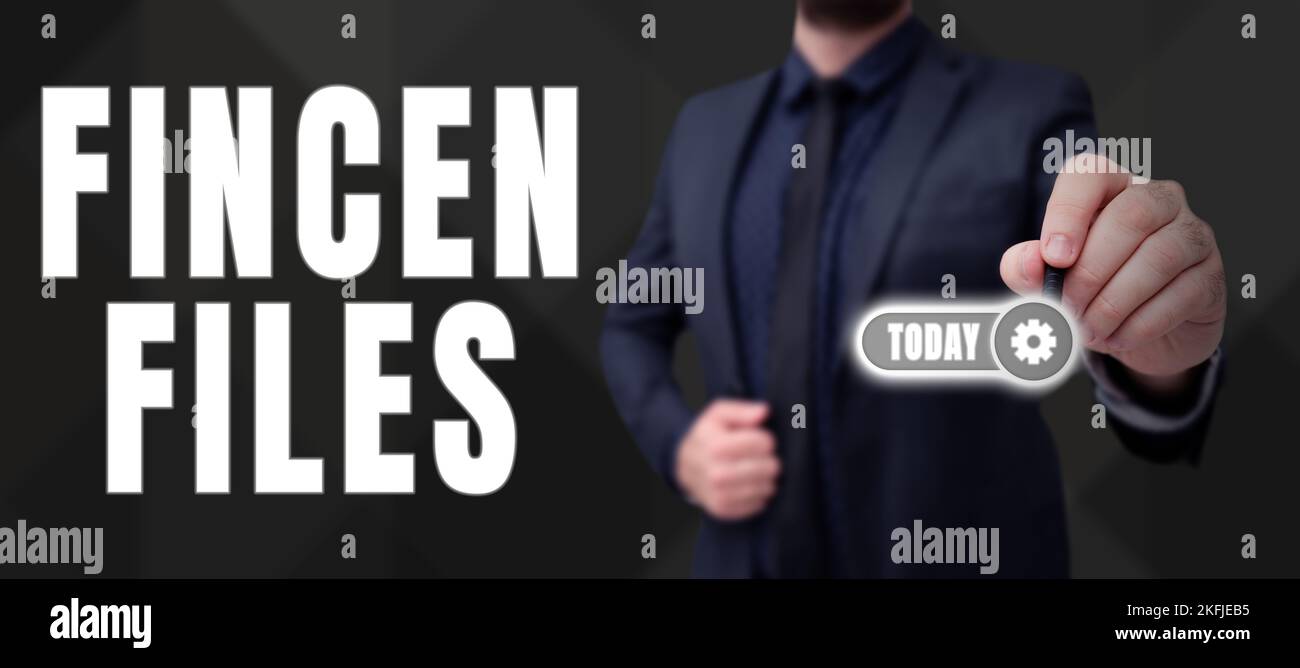 Inspiration showing sign Fincen Files. Word for Transactions in ...