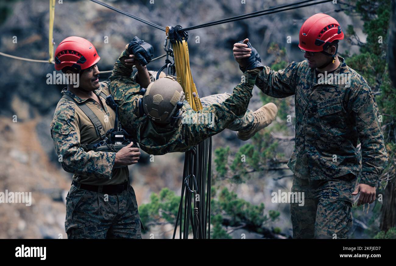 U.S. Marine Corps mountain warfare instructors with Marine Corps ...