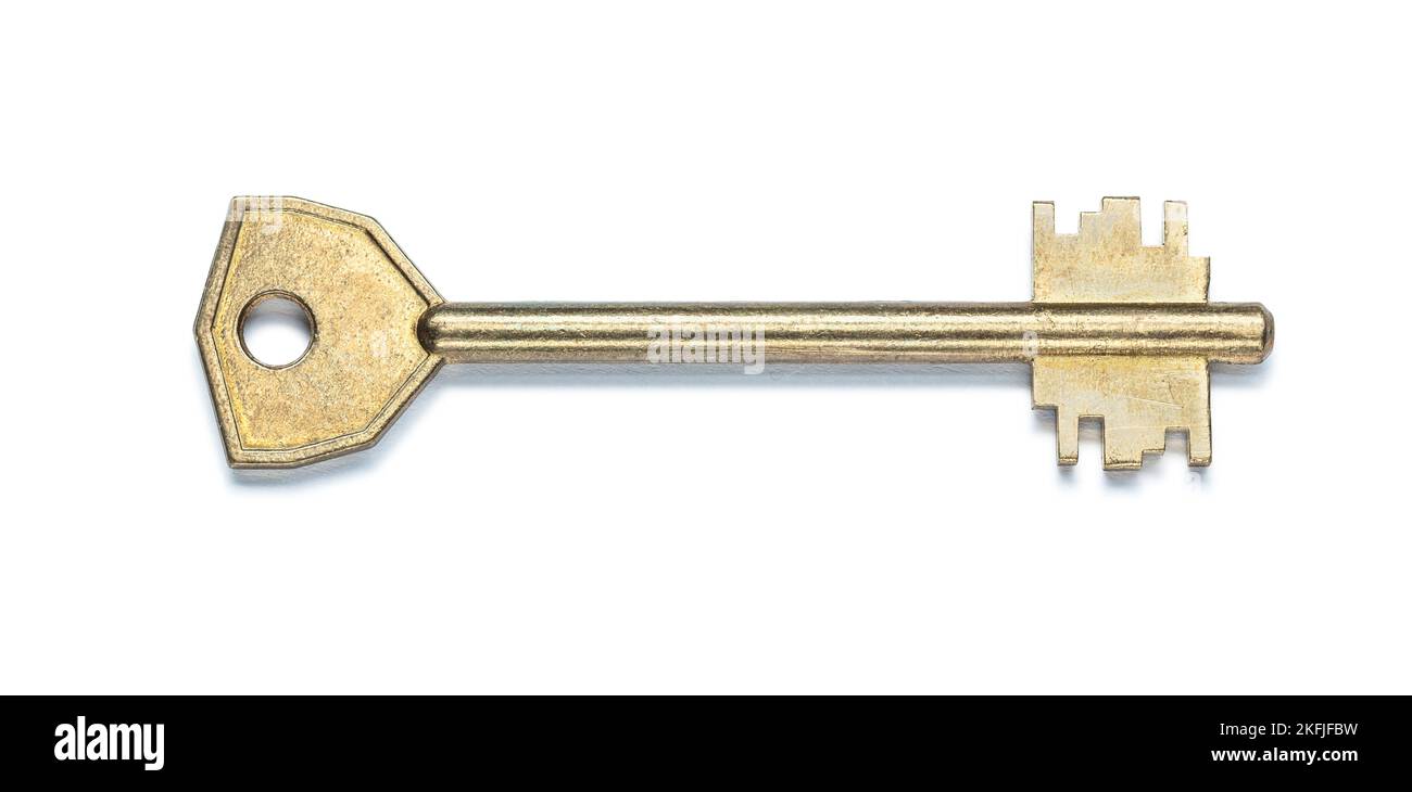 one house door key isolated on white Stock Photo - Alamy
