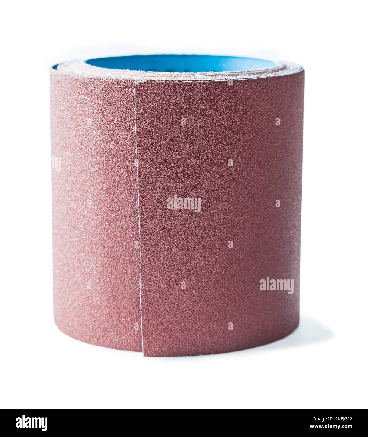 rolled up sandpaper isolated woodworking tools Stock Photo - Alamy