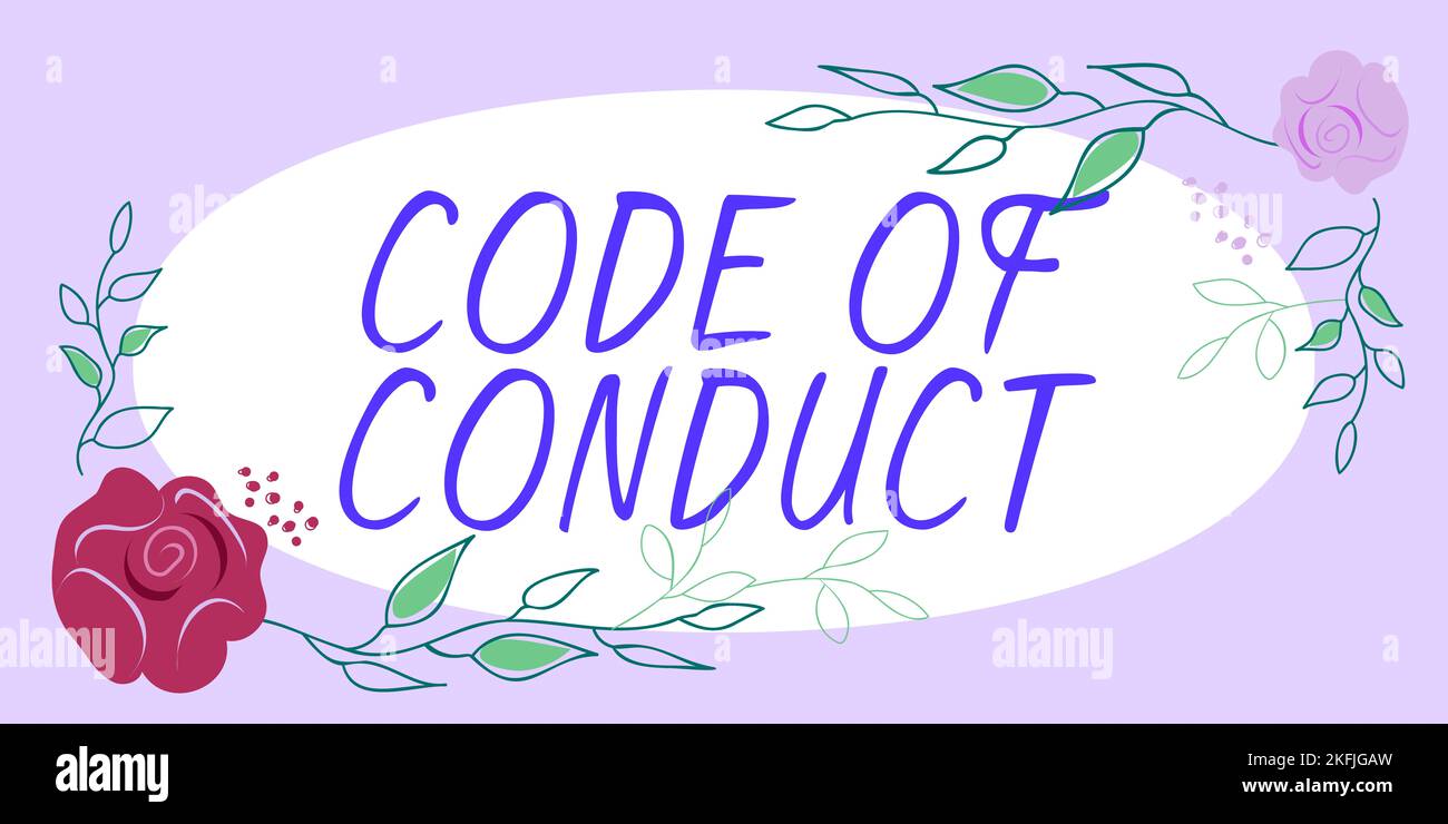 Conceptual caption Code Of Conduct. Business showcase Ethics rules ... Conceptual caption Code Of Conduct. Business showcase Ethics rules ...