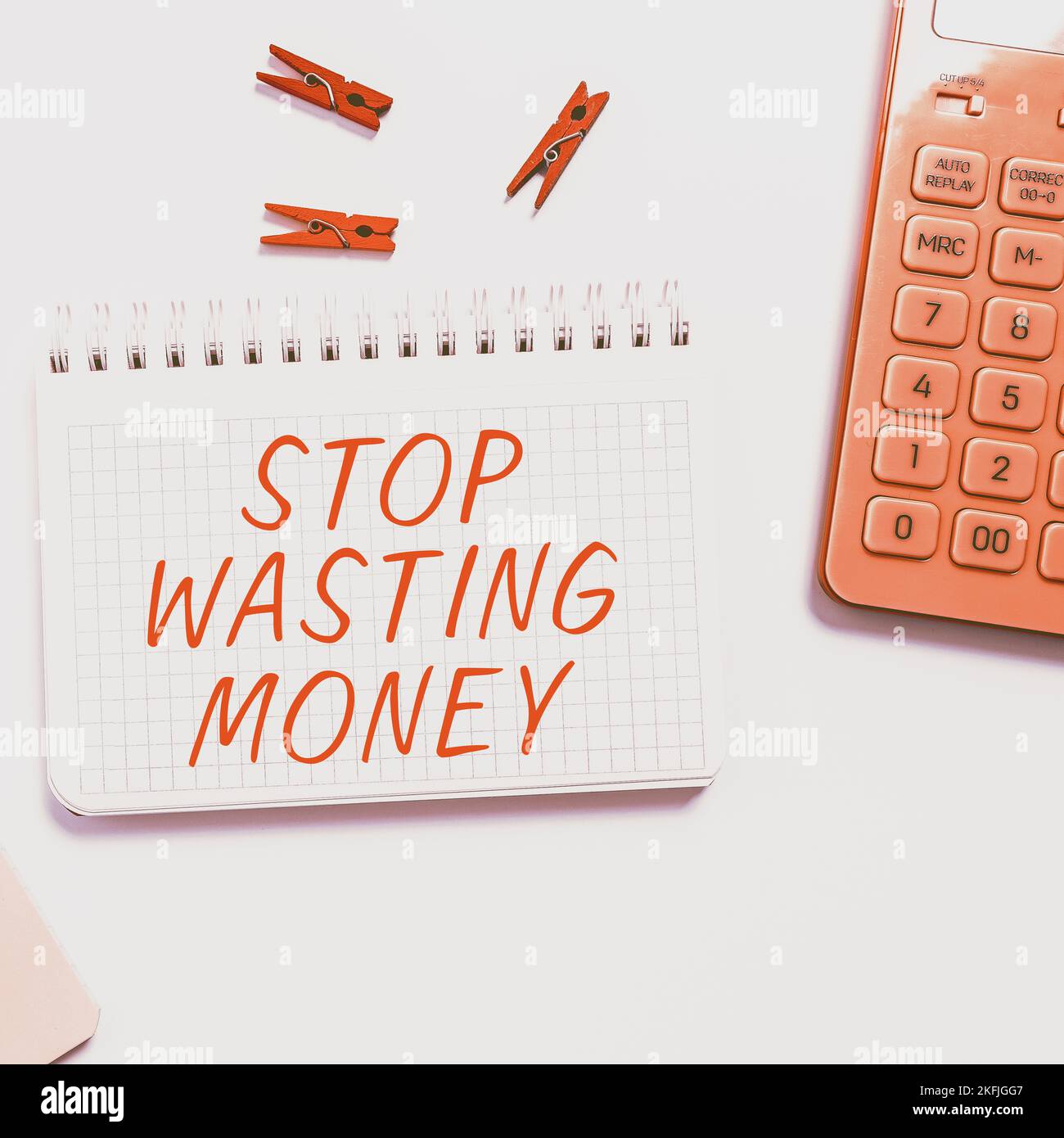 Text caption presenting Stop Wasting Money. Business concept advicing ...