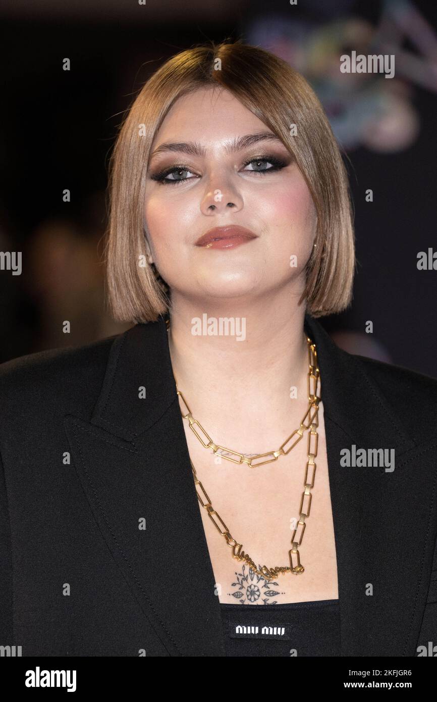 Louane attends the 24th NRJ Music at Palais des Festivals, on November ...
