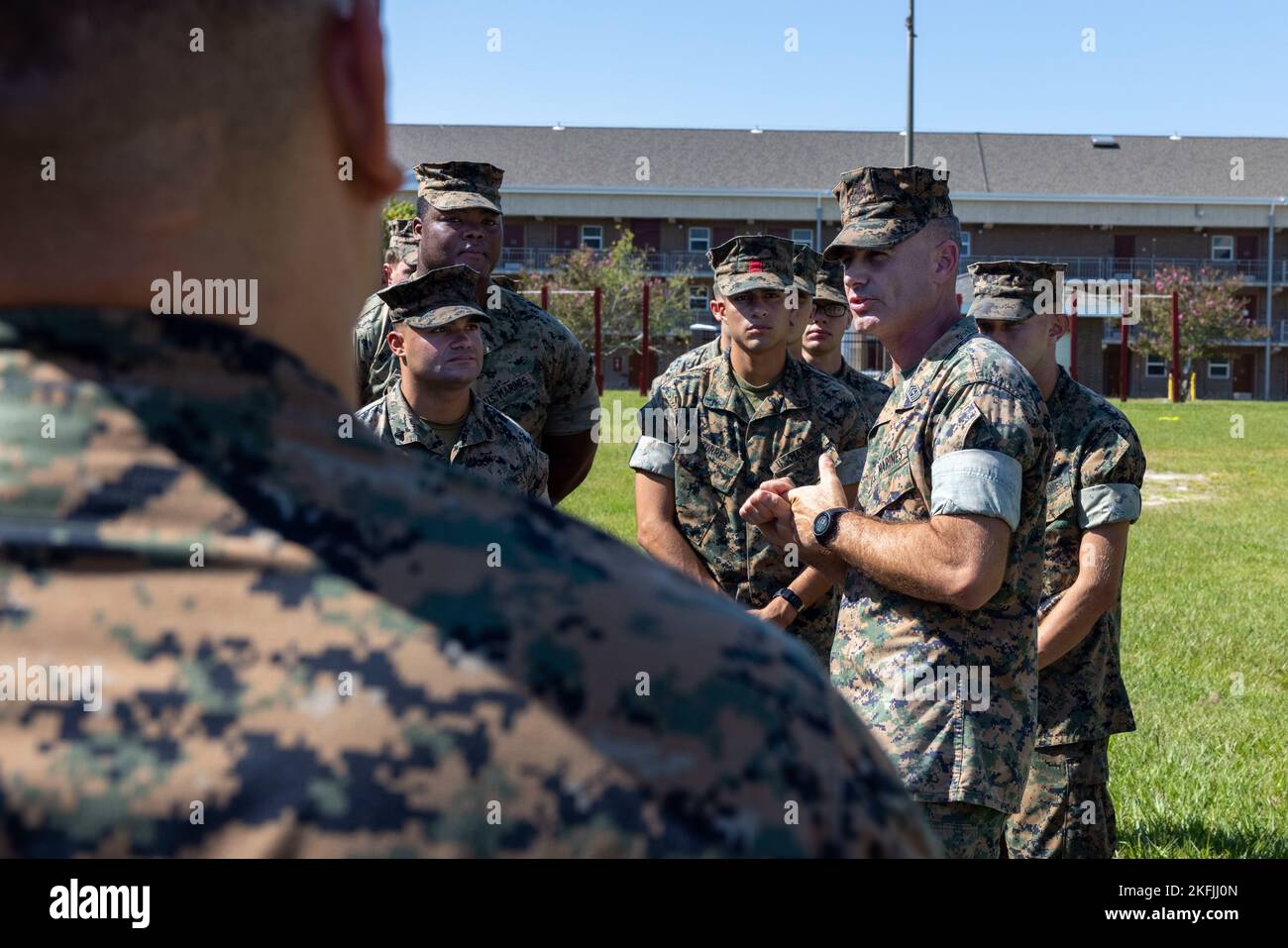 U.S. Marine Corps 1st Sgt. James Harkness, the acting sergeant major of ...