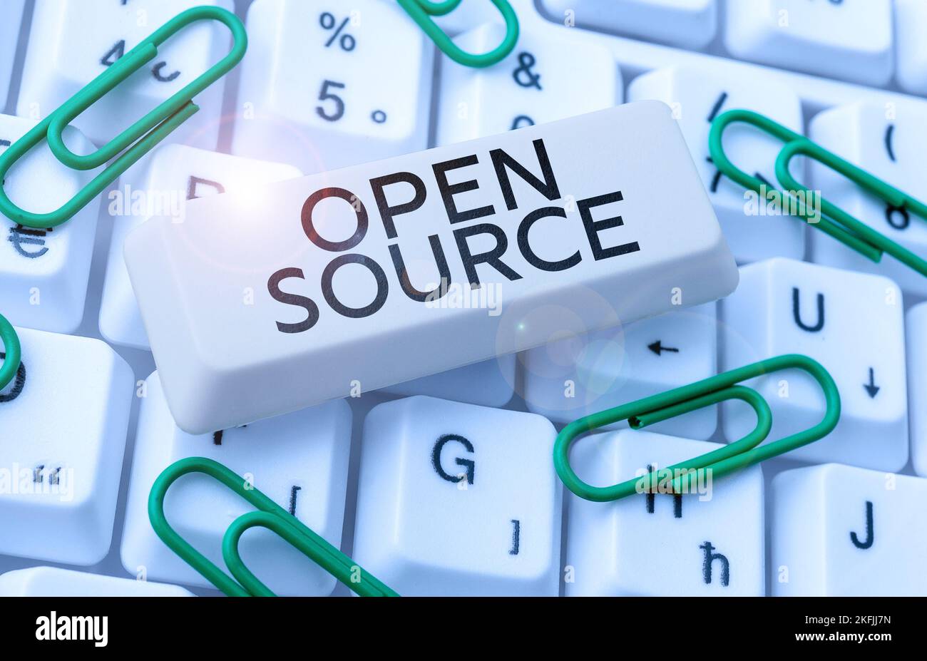 Conceptual caption Open Source. Business idea denoting software which original source code ...