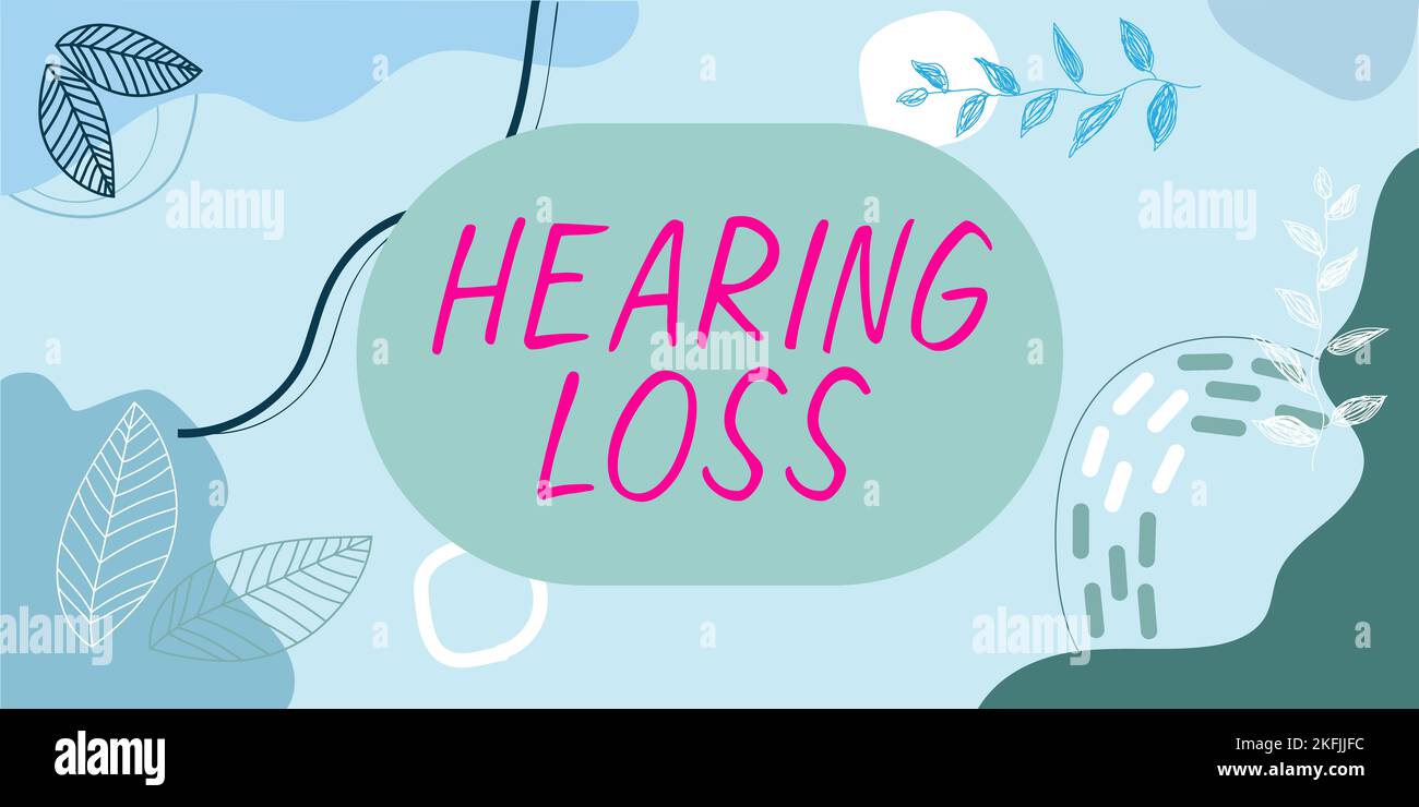 Hand writing sign Hearing Loss. Conceptual photo is partial or total ...