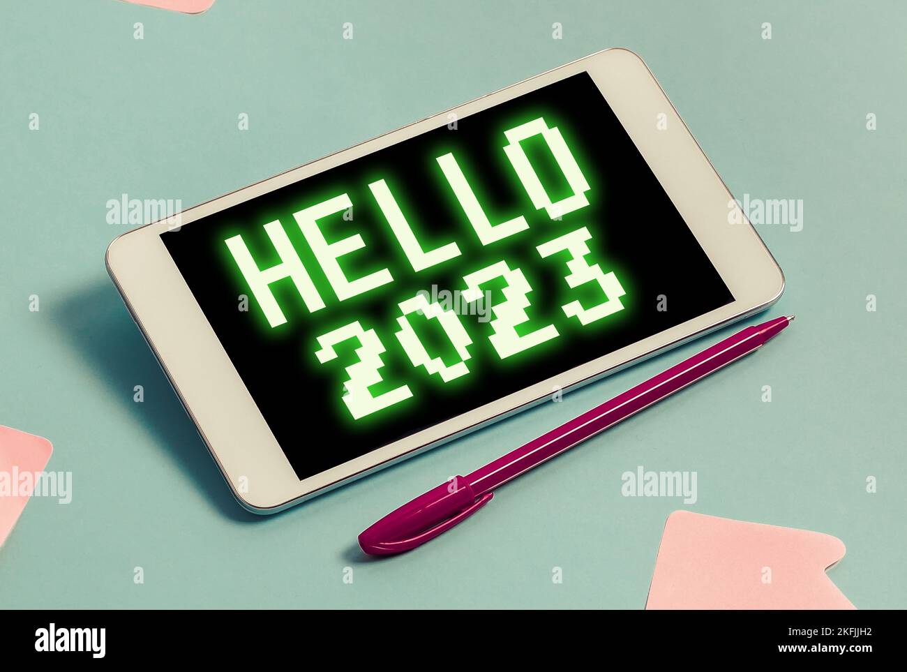 Text caption presenting Hello 2023. Internet Concept celebration of the ... Text caption presenting Hello 2023. Internet Concept celebration of the ...