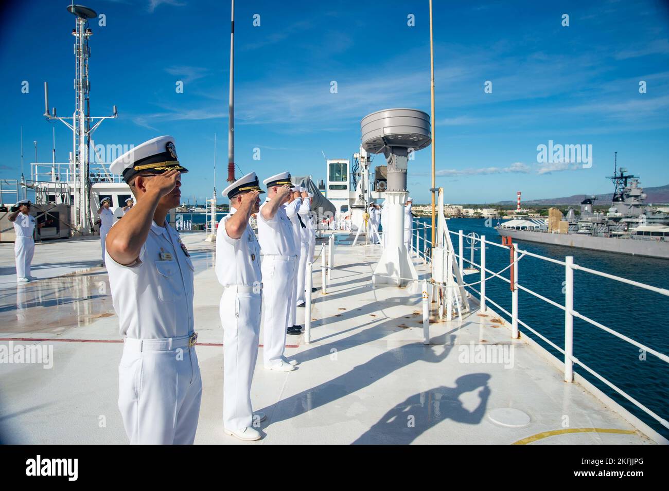 PEARL HARBOR (Sept. 20, 2022) – U.S. Navy Sailors render honors to the ...