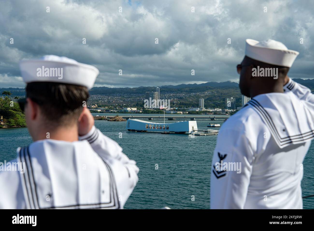 PEARL HARBOR (Sept. 20, 2022) — U.S. Navy Sailors salute the USS ...