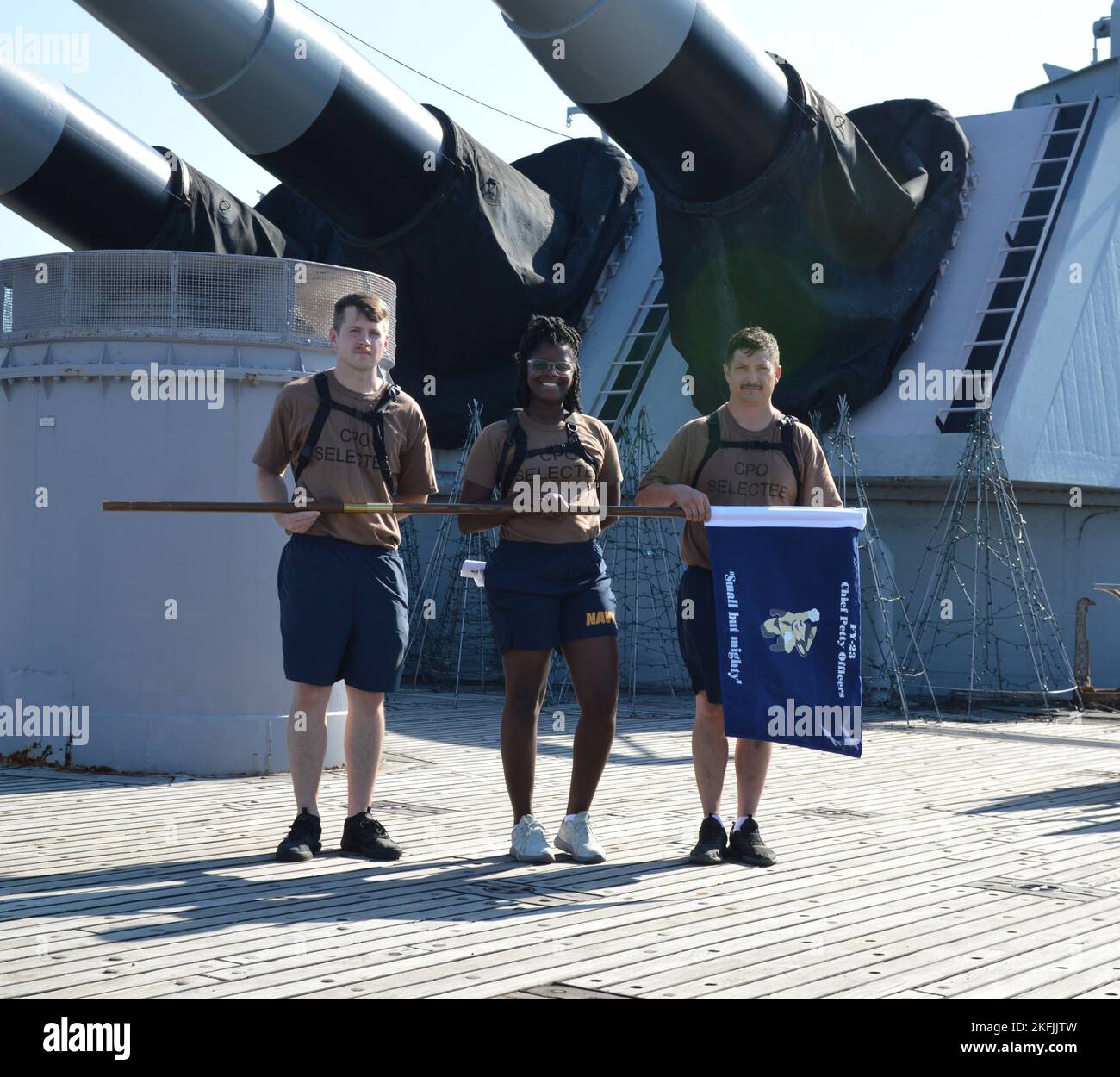 Chief Petty Officer Selectees from CSG-2 and DESRON-22 pose for a group ...
