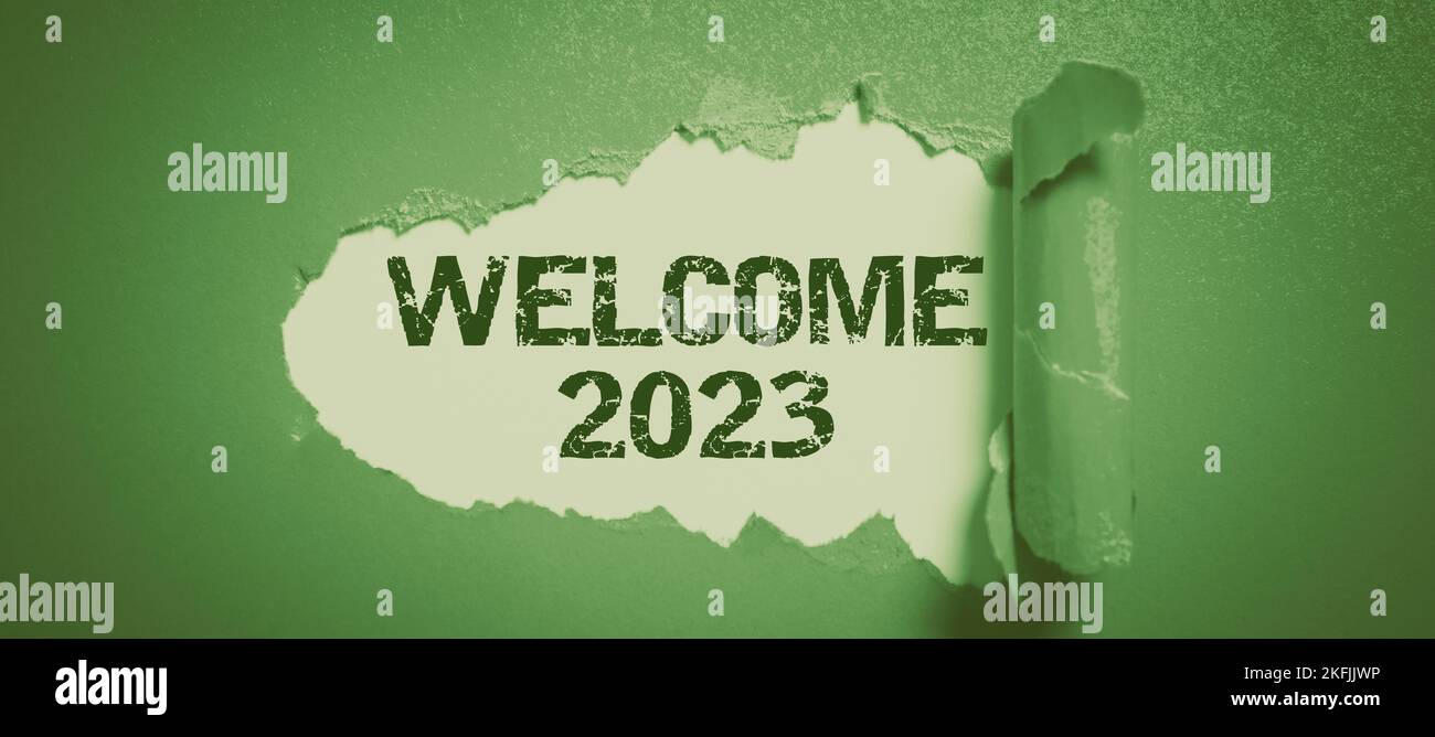 Conceptual caption Welcome 2023. Word for New Year Celebration ...