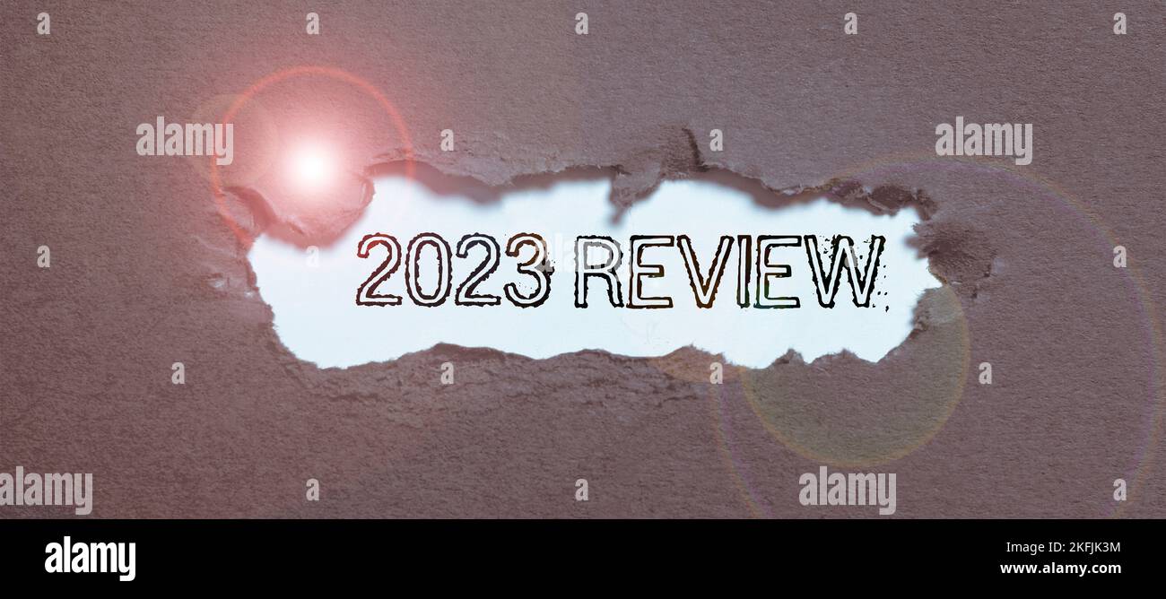 Handwriting text 2023 Review. Word Written on seeing important events ...