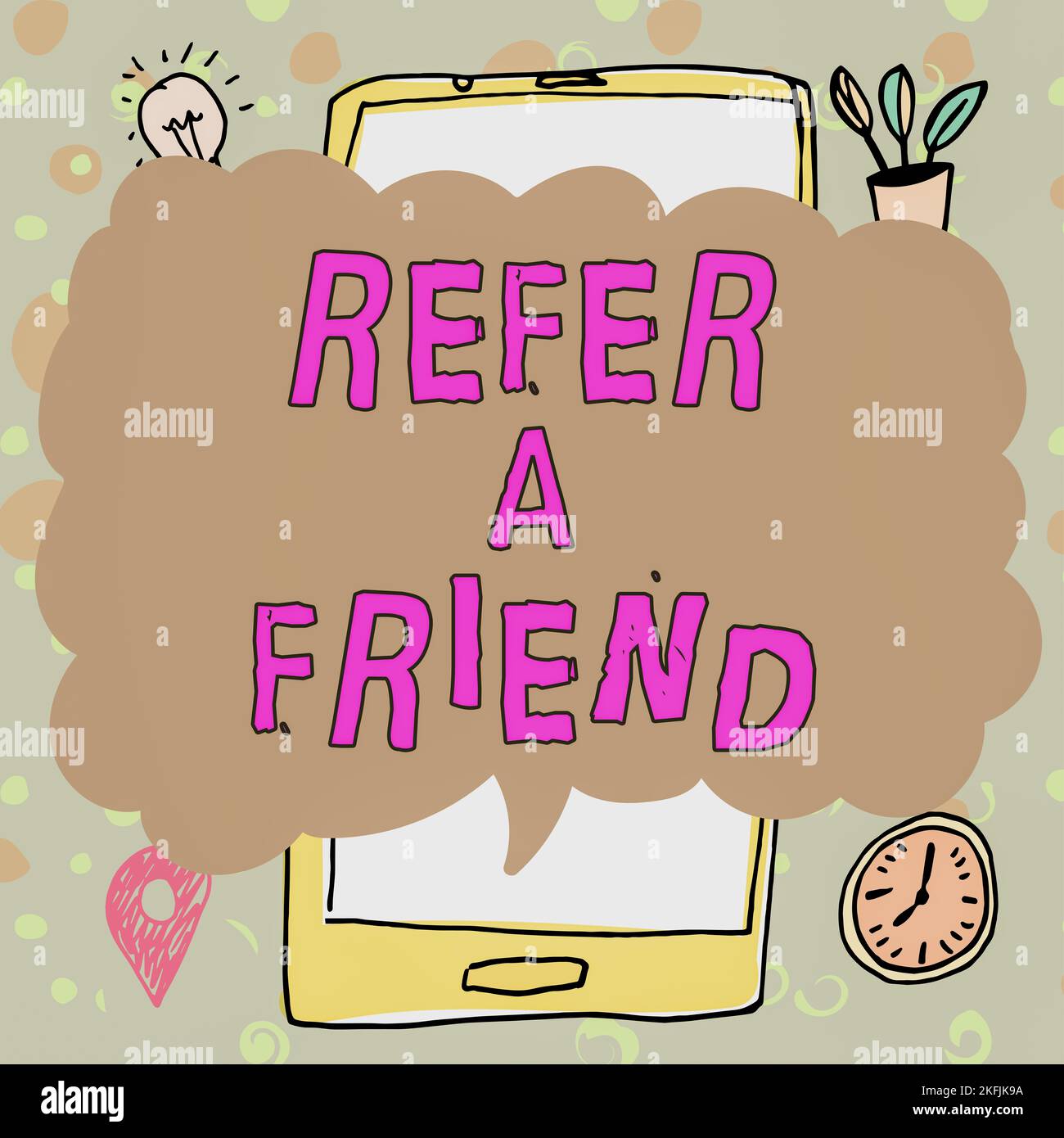 Hand writing sign Refer A Friend. Word for Recommendation Appoint ...