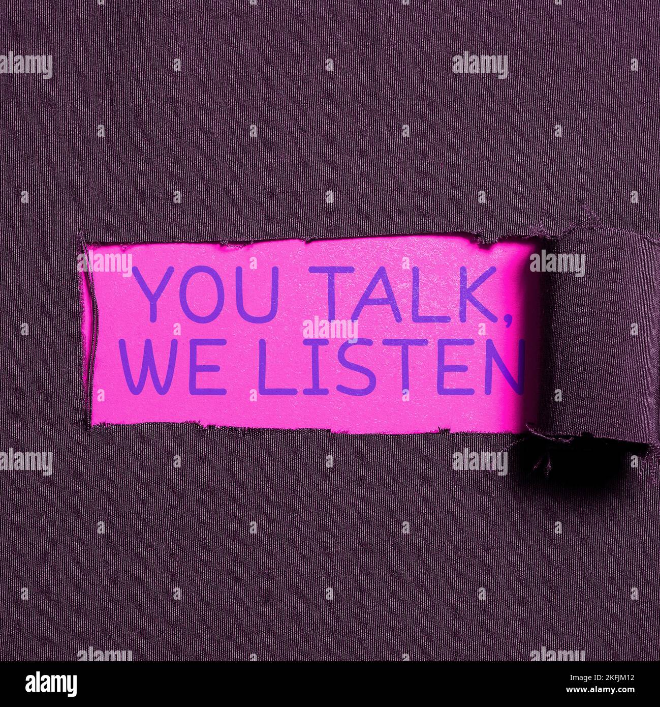 Hand writing sign You Talk, We Listen. Concept meaning Two Way ...