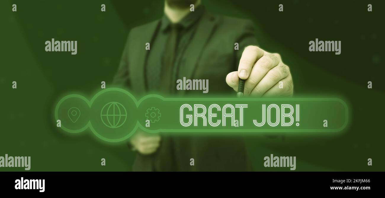 Conceptual caption Great Job. Business overview Excellent work Well done Good results Compliment ...