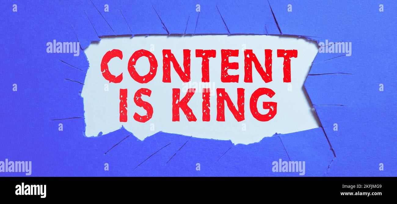 Conceptual display Content Is King. Business showcase Content is the ...