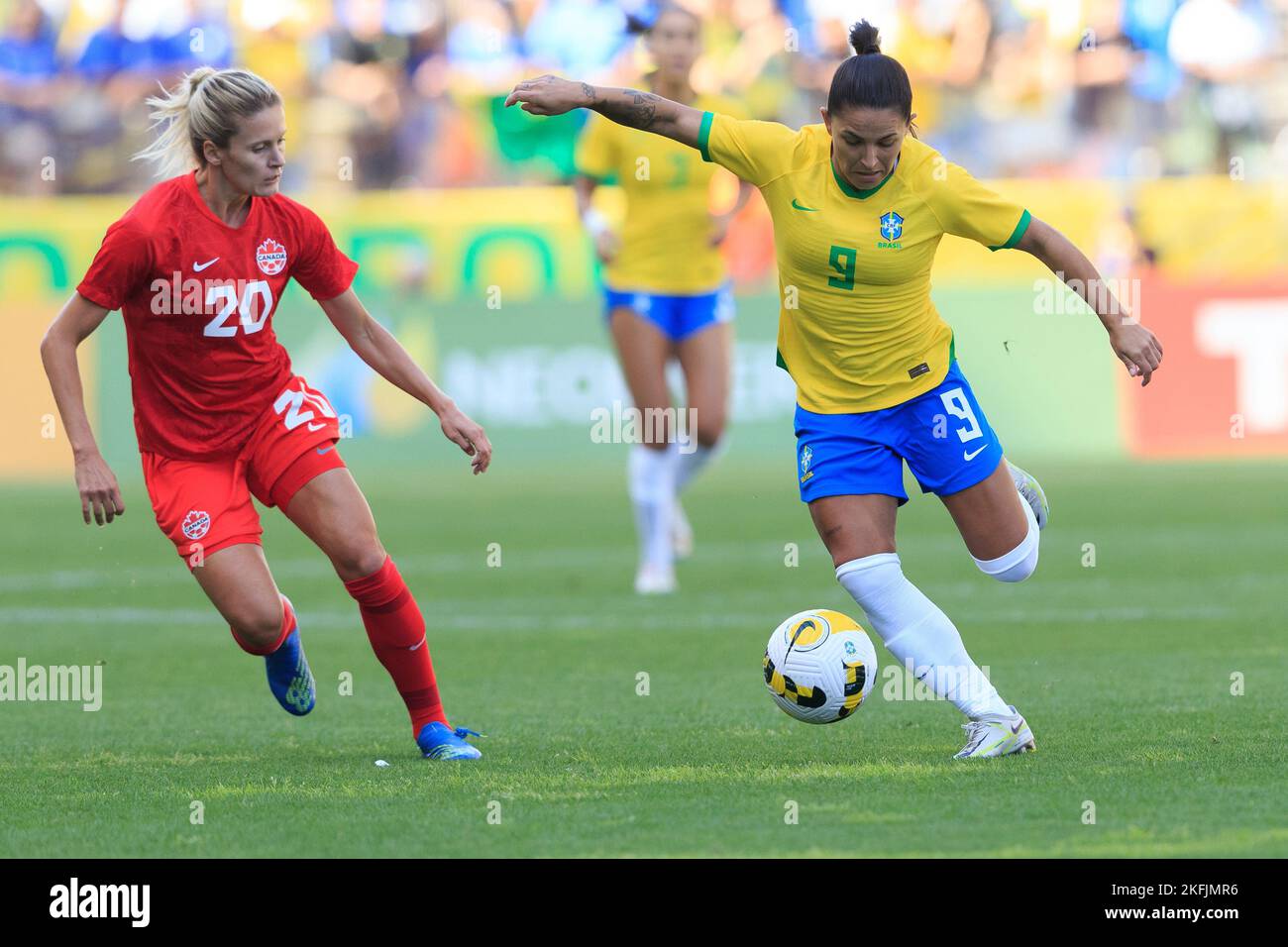 SAO PAULO, BRAZIL - NOVEMBER 15: Lacasse of Canada and Debinha of ...