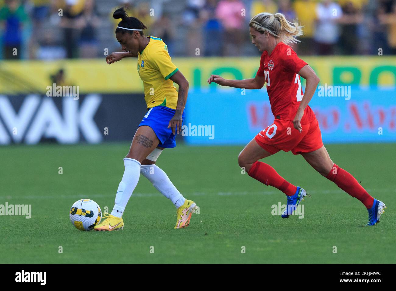 SAO PAULO, BRAZIL - NOVEMBER 15: Kerolin of Brazil and Lacasse of ...