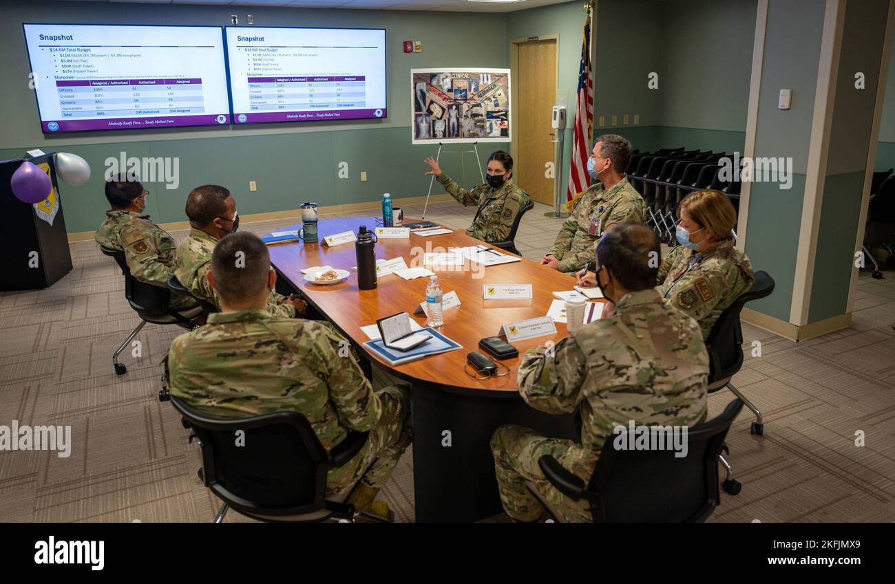 Col. Rudolph Cachuela, Air Mobility Command surgeon general, receives a ...