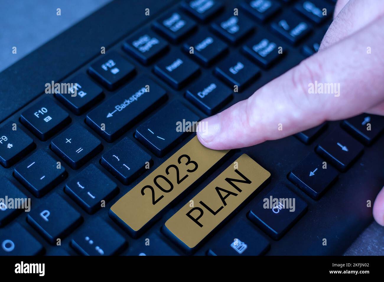 Text caption presenting 2023 Plan. Word Written on setting up your ...