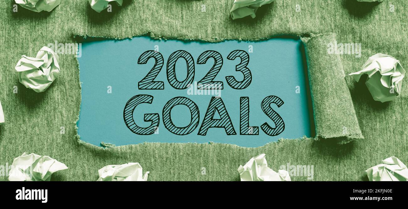 Writing displaying text 2023 Goals. Word for A plan to do for something ...