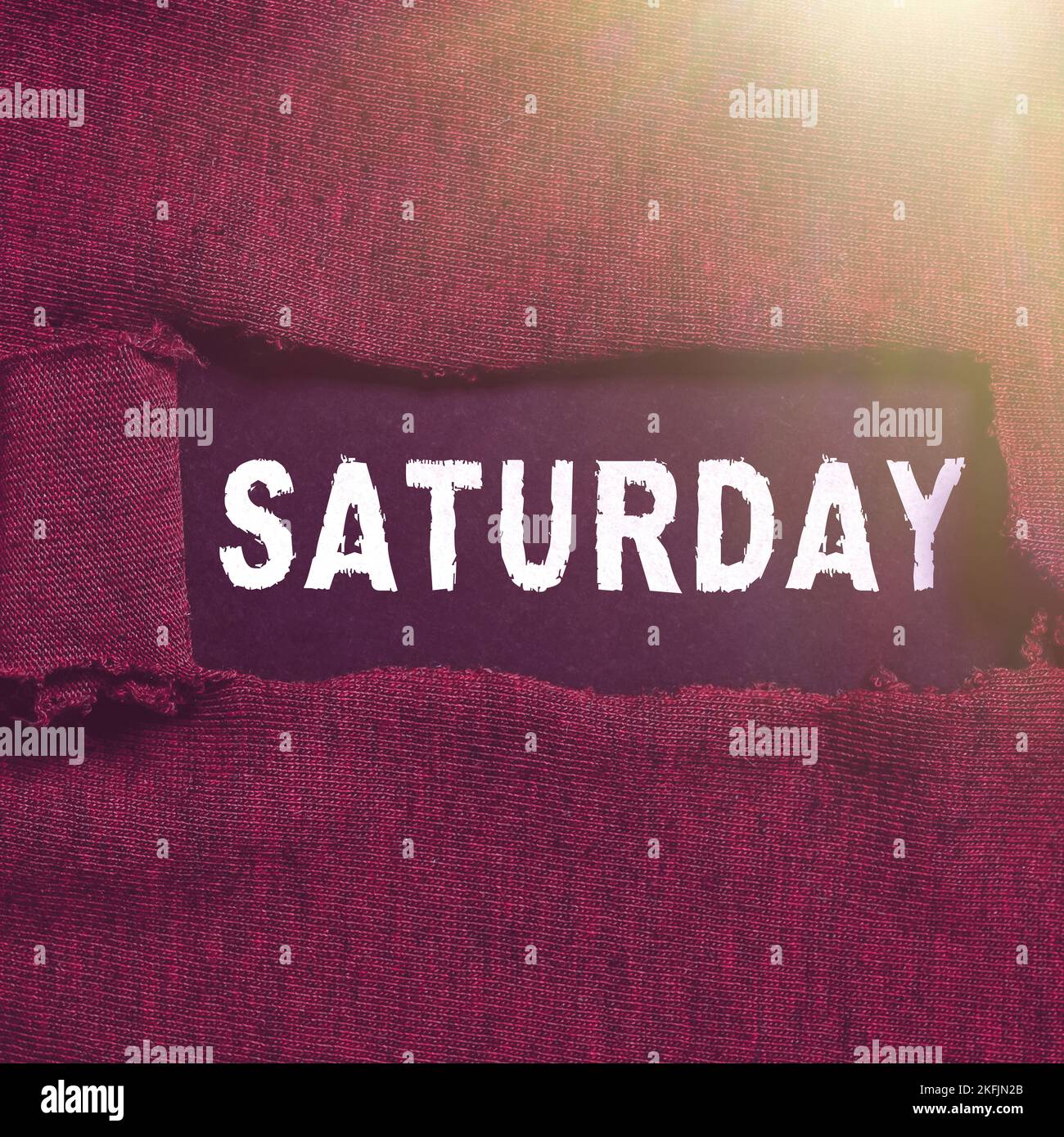 Conceptual display Saturday. Business showcase First day of the weekend ...