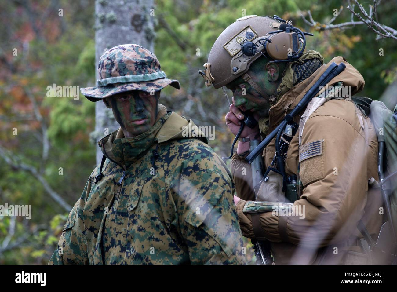 U.S. Marine Corps Lance Cpl. Xander Morris (left), a light armored ...