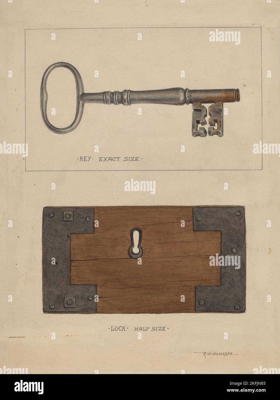 Key and Lock, 1935/1942 Stock Photo - Alamy